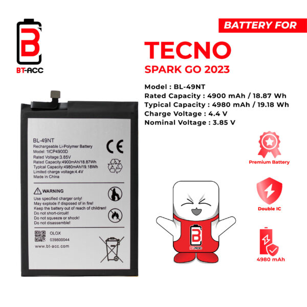 BT-ACC Baterai Tecno Spark Go 2023 / BL 49NT | BT-ACC